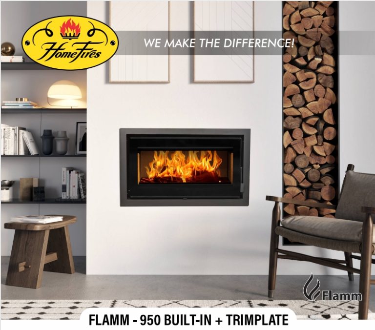 Flamm 950 Built-in Fireplace + Trim plate (13-16kW) | Home Fires Fireplaces