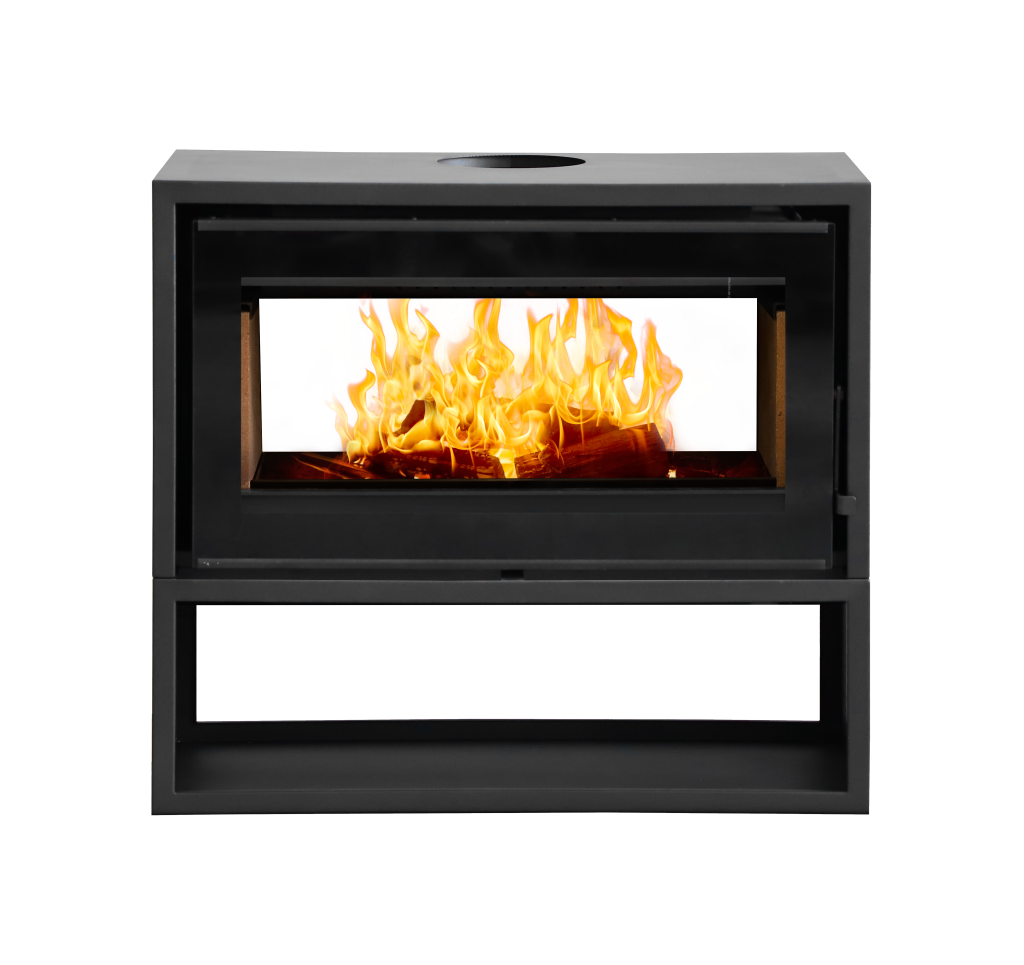 Flamm 950 Double-Sided Freestanding Fireplace on Log Base (13-16kW ...
